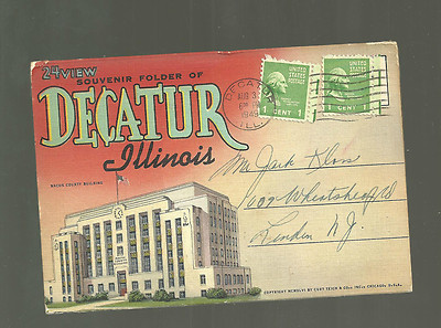 24 View Decatur Illinois Folder Album 1949 Postcards -- Antique Price ...