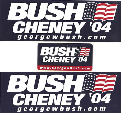 Lot of (3) Unused 2004 Bush-Cheney Bumper Stickers -- Antique Price ...