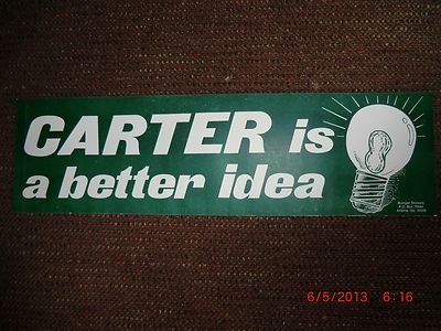 President Jimmy Carter 1976 Presidential Campaign Bumper Sticker ...