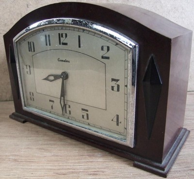 BAKELITE GENALEX ANTIQUE VINTAGE MANTEL MANTLE CLOCK DECO ELECTRIC ...