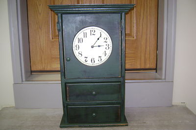 Primitive Shaker Style Wall Clock -- Antique Price Guide Details Page