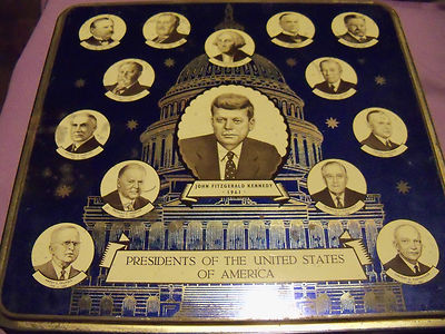 Vintage English Bisquit Tin-Presidents of the USA-Early 1960's-Murray ...