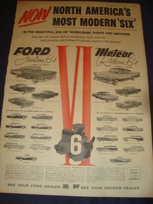 FORD METEOR ORIGINAL NEWSPAPER AUTOMOBILE ADVERT MAY 9 1957 1107489DS ...