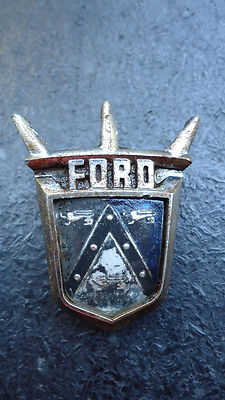 Vintage FORD Logo Metal Emblem -- Antique Price Guide Details Page