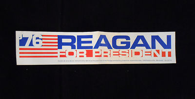 RARE 1976 RONALD REAGAN CAMPAIGN BUMPER STICKER -- Antique Price Guide ...