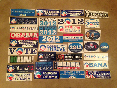 Set of 20 Different Barack Obama Bumper Stickers -- Antique Price Guide ...