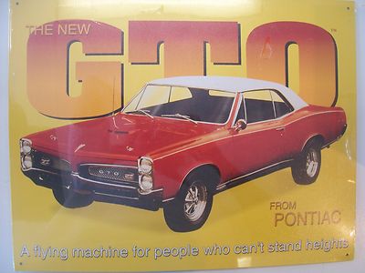 PONTIAC GTO METAL SIGN 12 1/2" X 16" NEW! LOW START NO RESERVE ...