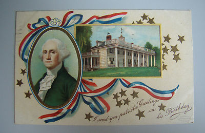 VINTAGE EMBOSSED 1909 GEORGE WASHINGTON POST CARD -- Antique Price ...