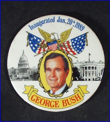 VINTAGE GEORGE H. W. BUSH INAUGURATION POLITICAL PIN 1989 -- Antique ...