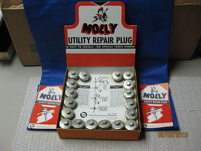 Vintage hardware store counter top display, MOLLY utility repair plugs ...