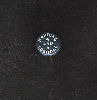 original WARREN G. HARDING, CALVIN COOLIDGE 3/4 inch litho campaign ...