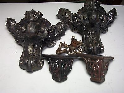 SET ANTIQUE SESSIONS MANTLE / MANTEL CLOCK FEET--INCLUDES ORIGINAL ...