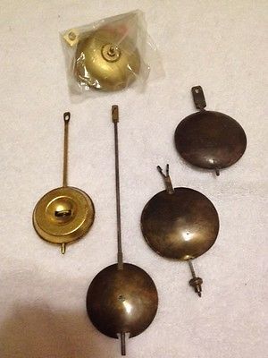 Four Old Pendulums for Antique Clocks and Brass Bell -- Antique Price Guide Details Page