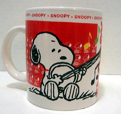 VINTAGE SNOOPY MUG PLAYING THE OLD BANJO REAL SWEET! -- Antique Price ...