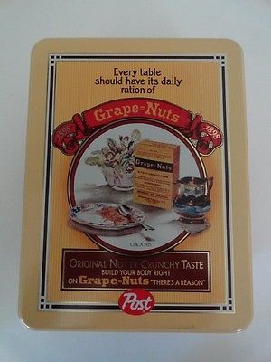 post grape nuts tin collectible container Grape nuts cereal Circa ...