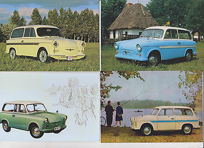 Lot of 4 Trabant 500-600 Kombi Trabie P50-P60 postcards -- Antique ...