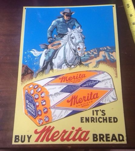 Antique Merita Bread Sign Rare Lone Ranger -- Antique Price Guide ...