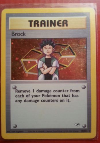 Rare holographic brock trainer pokemon card -- Antique Price Guide ...