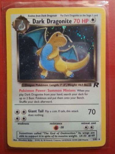Rare holographic dark dragonite pokemon card -- Antique Price Guide ...