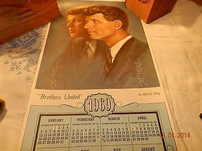 RARE Vintage John F. Kennedy & Robert F 1969 Calendar JFK RFK Near Mint ...