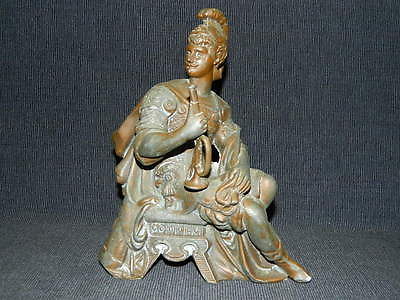 Antique Clock Topper Roman Soldier with Trumpet Spelter Orig Finish ...