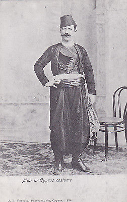 CYPRUS POSTCARD MAN IN CYPRUS COSTUME NICE SOCIAL IMAGE -- Antique ...