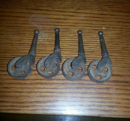 Vintage Cast Iron Casters 1 1/4" Steampunk Lot of 4 -- Antique Price ...