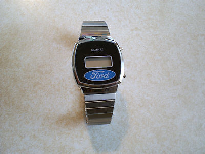 Vintage Ford Digital Quartz Watch Hong Kong Stainless Steel? Display ...