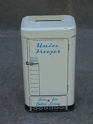 Vintage Unico Freezer Tin Advertising Bank - 1940's -- Antique Price ...