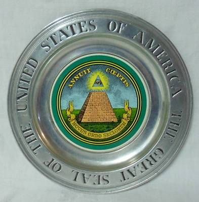 Wilton Aluminum Porcelain Great Seal of the United States Masonic Plate ...