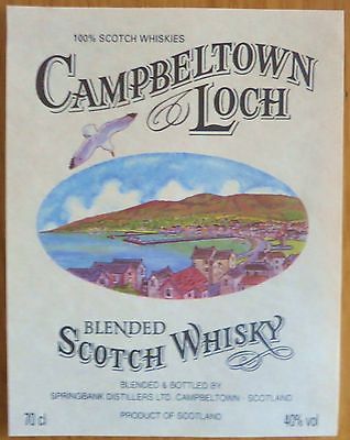 LABEL WHISKY ETIQUETTE SPRINGBANK DISTILLERY CAMPBELTOWN LOCH ...