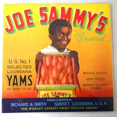 Joe Sammy's Brand Yams Fruit Box Label -- Antique Price Guide Details Page