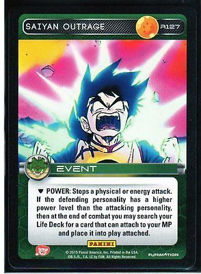 DBZ Heroes & Villains TCG: 2 x SAIYAN OUTRAGE Rare Cards # R127 ...