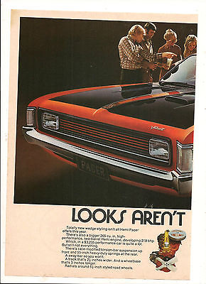 ORIGINAL VINTAGE 1971 CHRYSLER VALIANT HEMI PACER AUSTRALIAN 2 PAGE ...