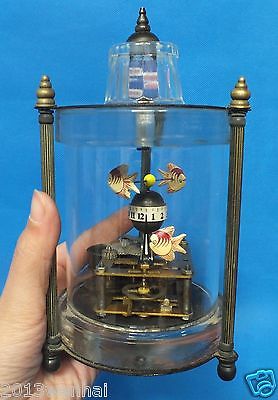 Wonderful fish-pot glass mechanism clock with cute fish inside ...