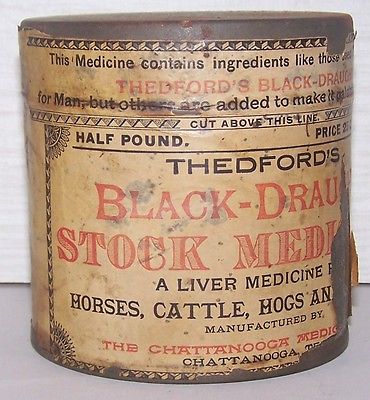 ANTIQUE 1800'S THEDFORD'S BLACK DRAUGHT STOCK MEDICINE FOR ANIMALS ...