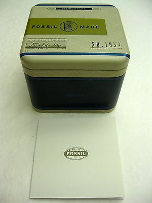 Authentic Fossil Empty Tin Watch Box "Fossil Made, No. 1954" with ...