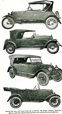 1919 New Cars Article w/PHOTOS: MERCER, Saxon, Kissel SPEEDSTER ...