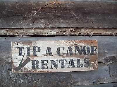 "TIP A CANOE RENTALS"SIGN,RUSTIC DECOR, RUSTIC SIGNS,CAMP, LODGE SIGNS ...