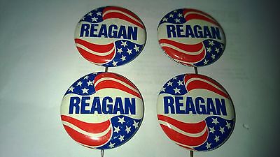 Ronald Reagan official red, white and blue all American campaign pin ...