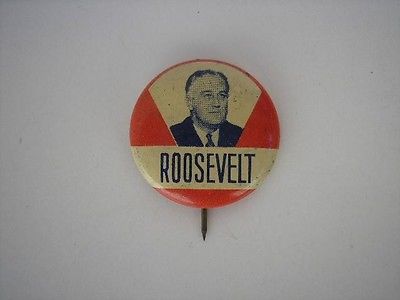 Vintage Franklin Roosevelt FDR Political Campaign Pin Back Pin ...