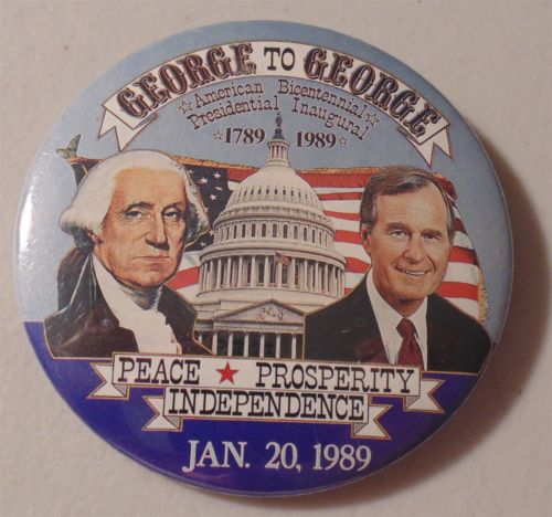 George Bush 1989 Inaugural campaign political button pin -- Antique ...