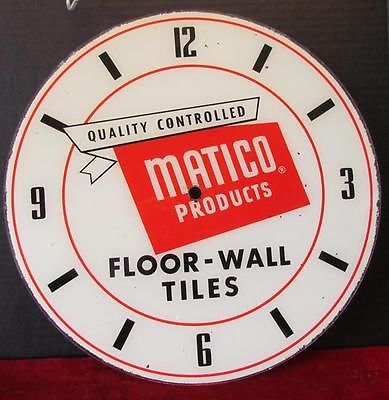 Vintage Pam Advertizing Lighted Clock Glass MATCO FLOOR PRODUCTS ...