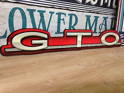 LARGE 24" GTO METAL SIGN PONTIAC JUDGE USA GM DEALER SALES SERVICE SHOP ...