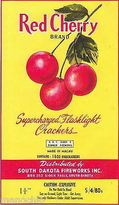 Vintage Chinese Red Cherry Brand Firecracker Label Lot (10 labels in ...