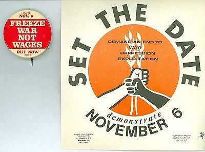 Vintage 1970s Freeze War Not Wages Anti War Pinback Button & 1 Anti-War ...