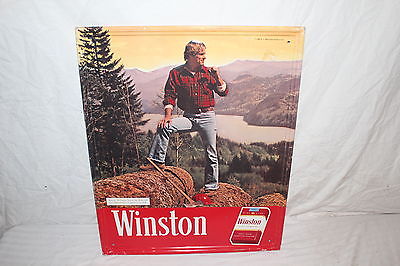 Vintage Winston Cigarettes Tobacco 22" Embossed Metal Sign -- Antique ...