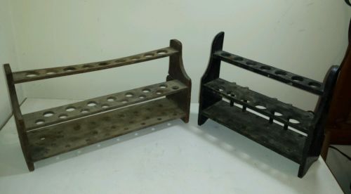 2 Vintage 1920s wooden Test Tube Racks primitives science lab equipment ...