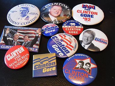 Lot of 11 Clinton/Gore 1992 Campaign Buttons -- Antique Price Guide ...