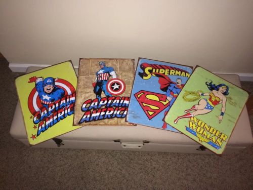 Retro Tin Sign Bundle - Comic Superhero - Metal Posters -- Antique ...